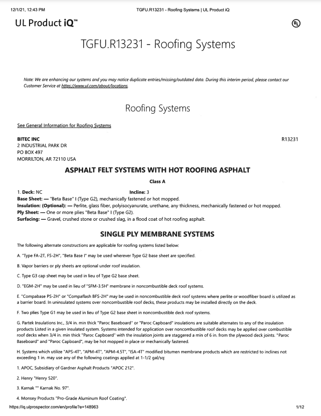 UL-Roofing Systems - bi-tec.com